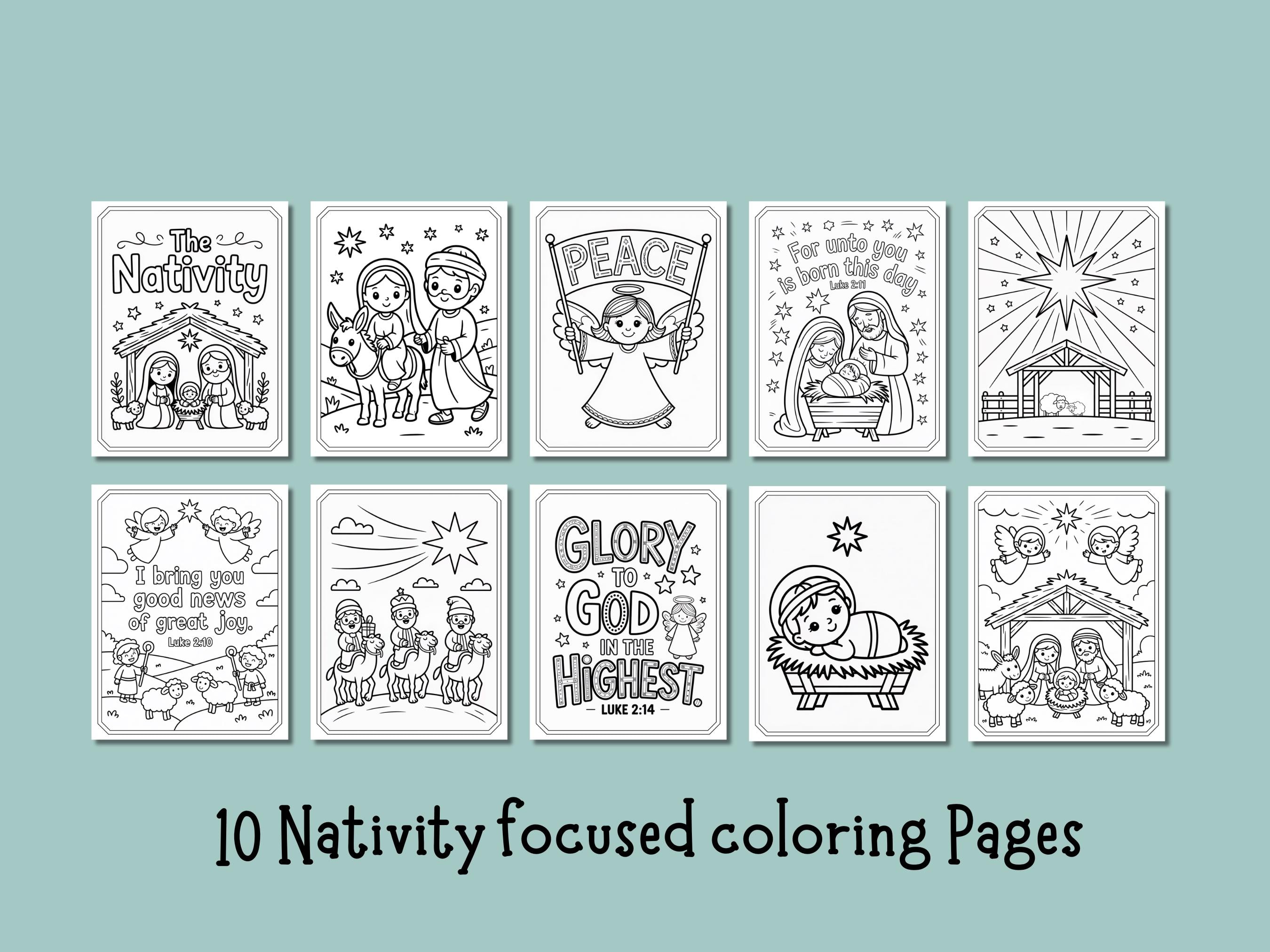 Nativity Coloring Pages Printable | Christmas Coloring Sheets for Kids ...
