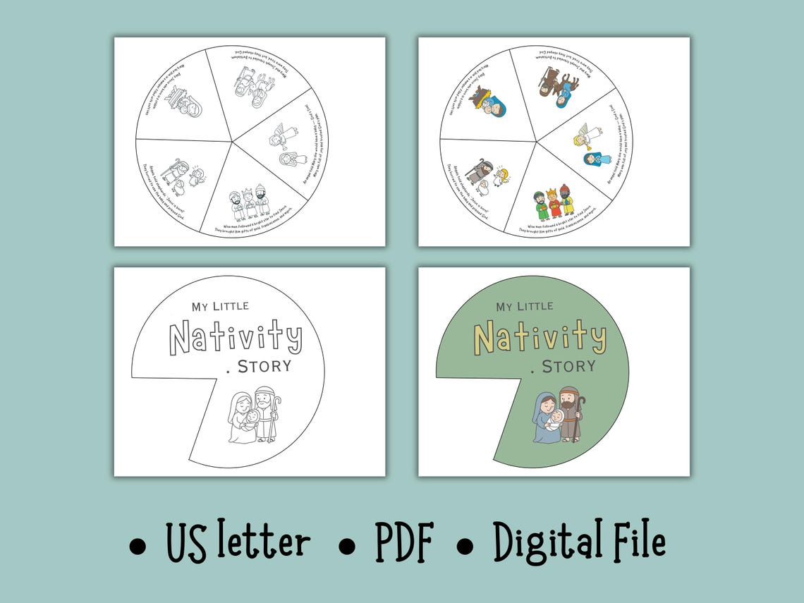 Nativity Wheel Printable, Christmas Story Craft for Kids, Jesus Birth ...