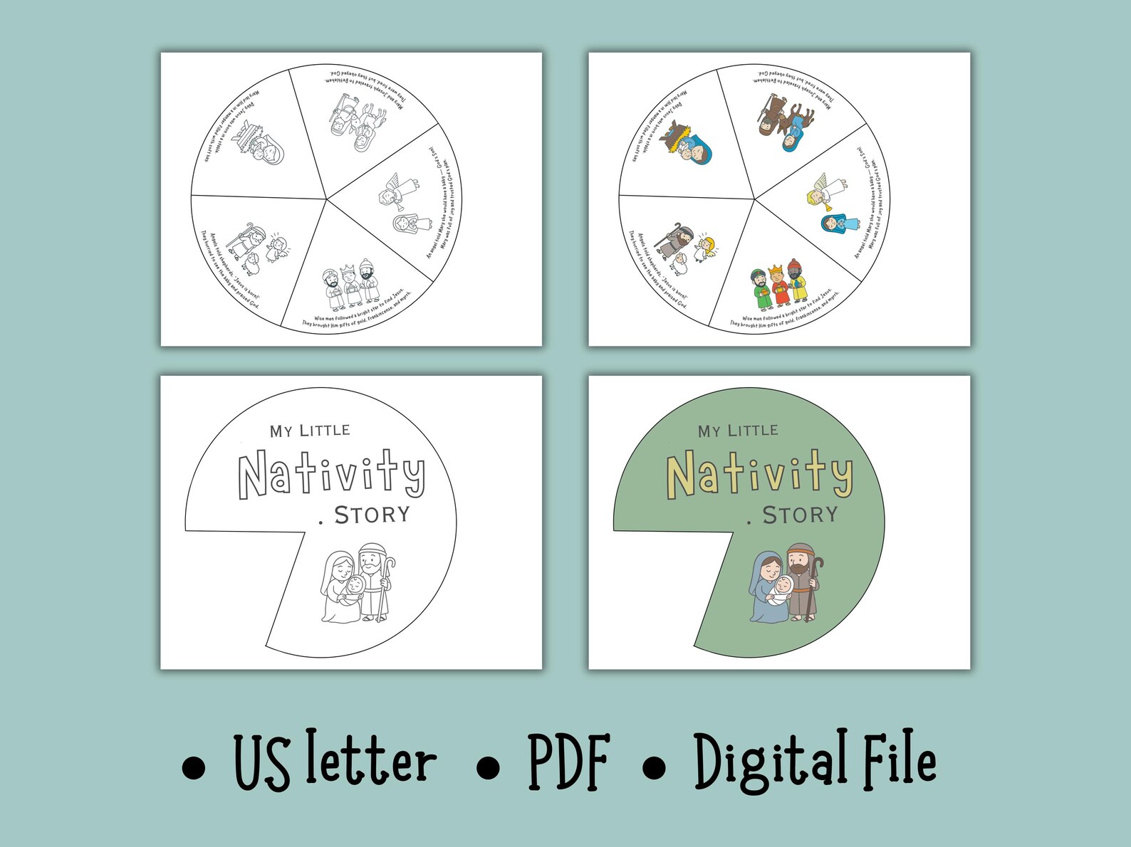 Nativity Wheel Printable, Christmas Story Craft for Kids, Jesus Birth ...