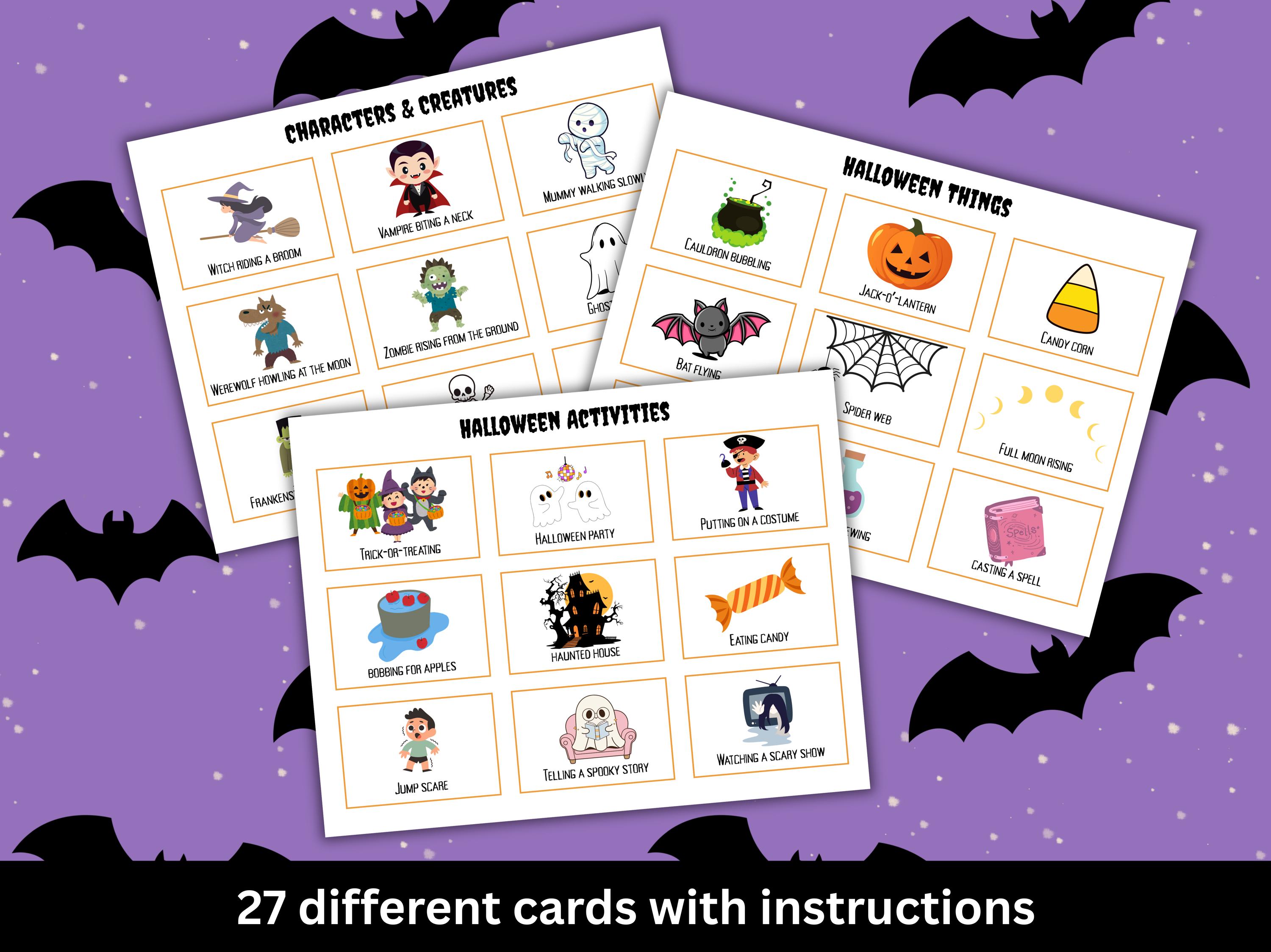 Halloween Charades Printable Game – Fun Classroom Halloween Activity ...