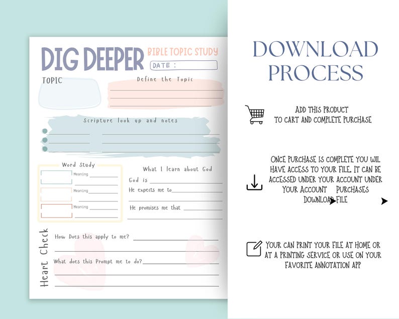 Bible Study Printable – Bible Study Guide & Template for Daily Study ...