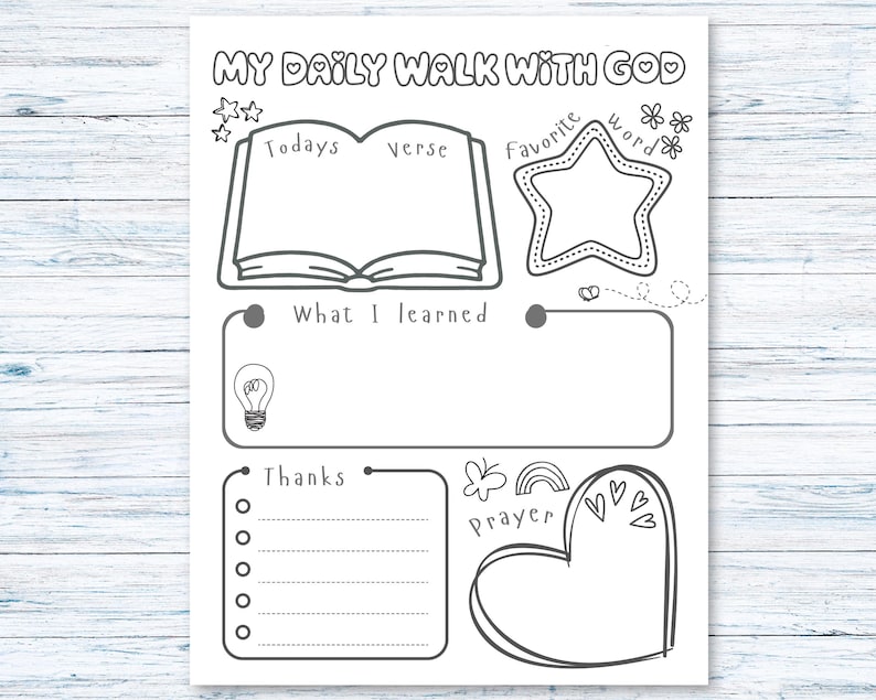 Kids Bible Study Printable – Daily Bible Study Journal for Kids ...