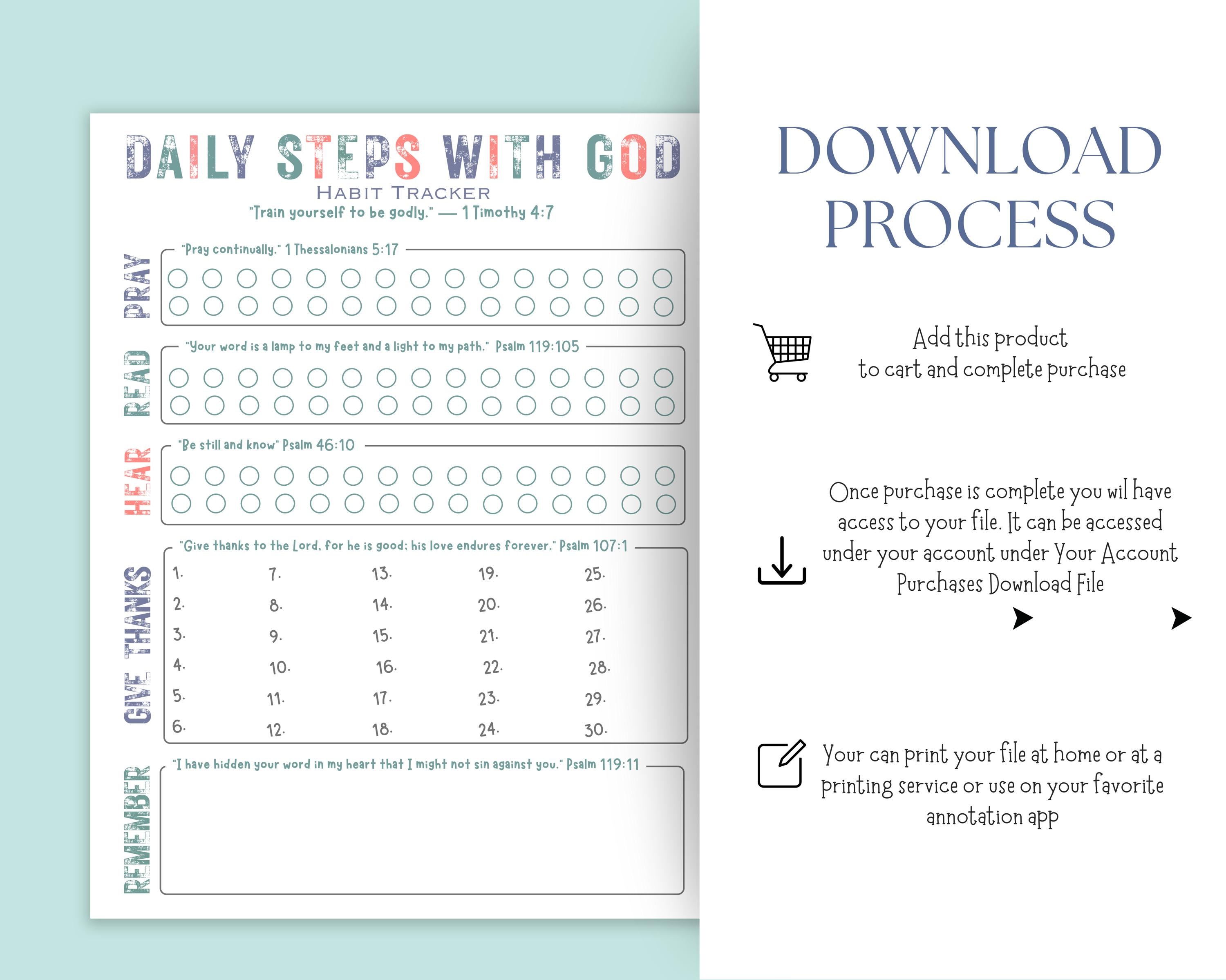 Christian Habit Tracker, Bible Study Journal, Daily Faith Planner ...