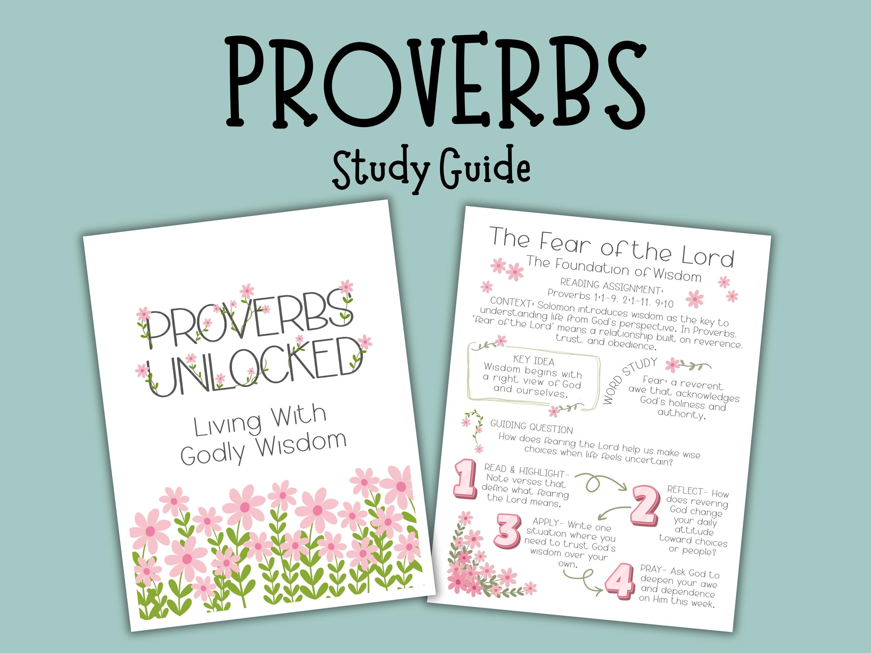 Bible Study Proverbs, Printable Bible Study Guide, Women’s Ministry ...