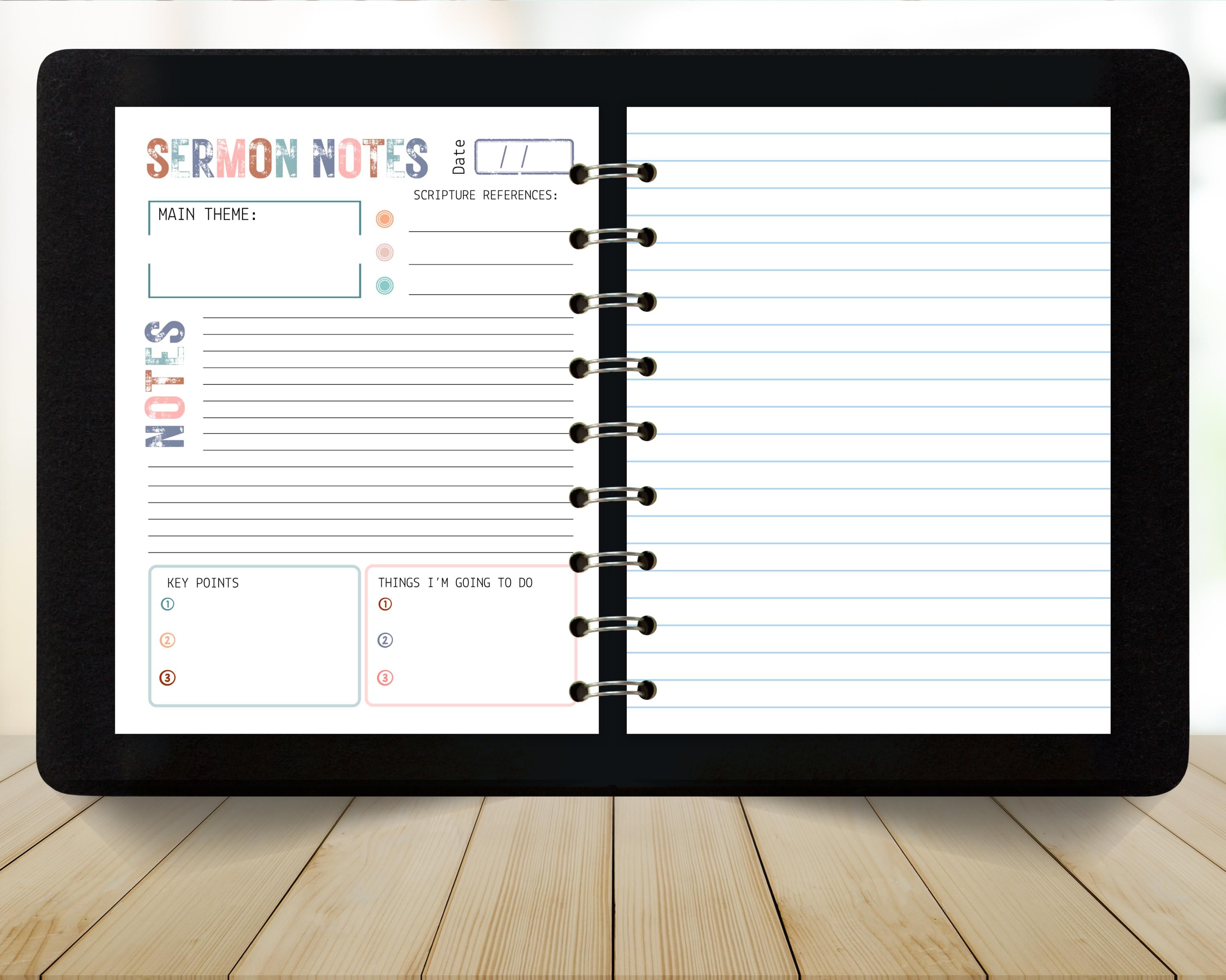 Sermon Notes Worksheet Printable - Bible Study Note Taking Template ...