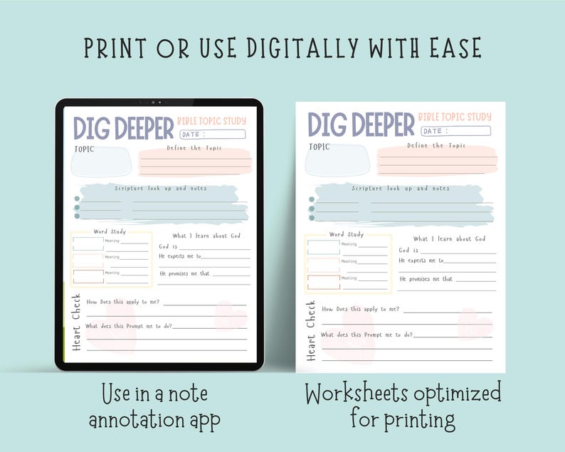 Bible Study Printable – Bible Study Guide & Template for Daily Study ...
