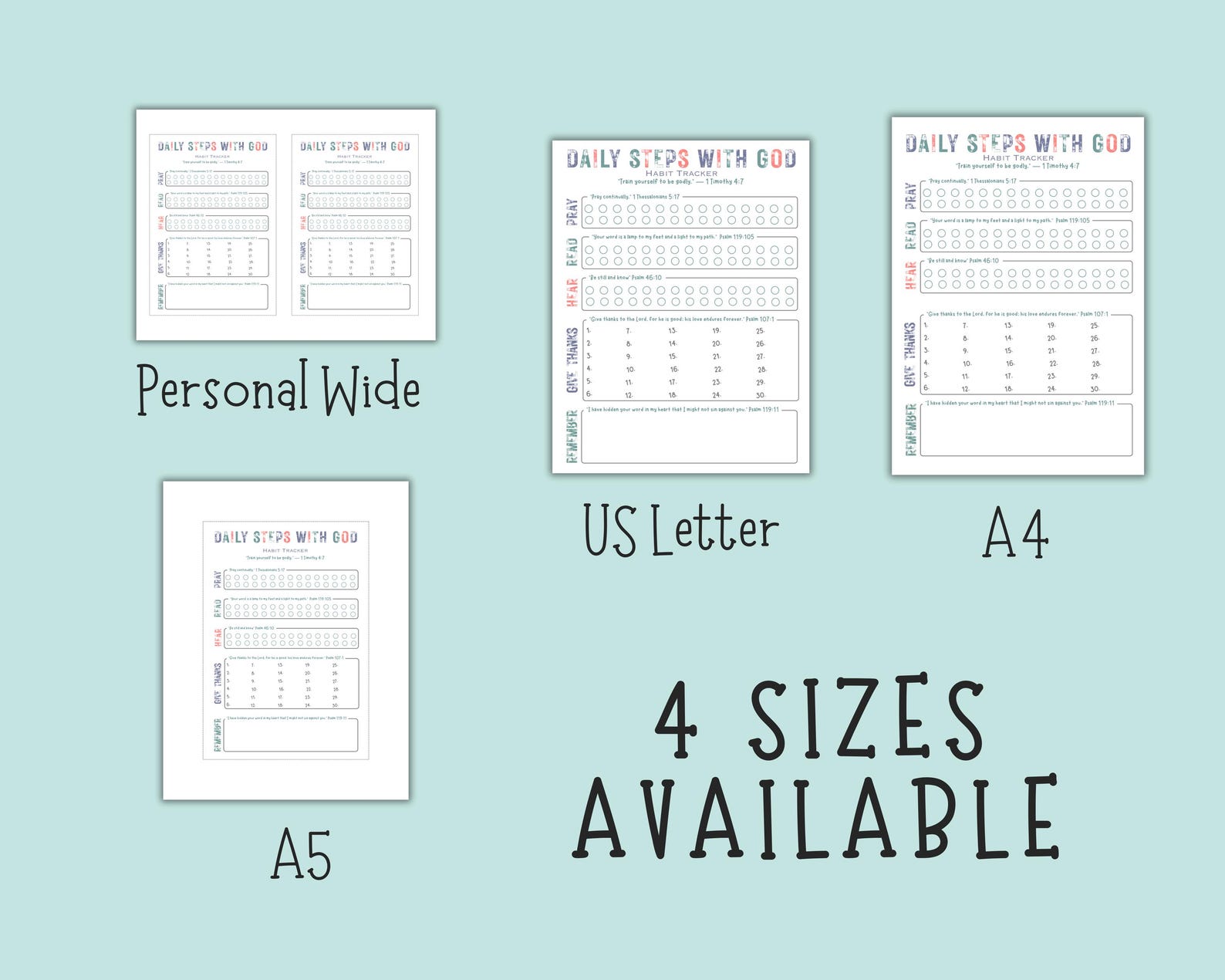 Christian Habit Tracker, Bible Study Journal, Daily Faith Planner ...