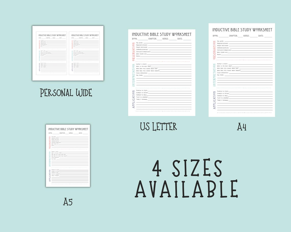 Inductive Bible Study Sheet, Printable Scripture Guide , Verse Mapping ...