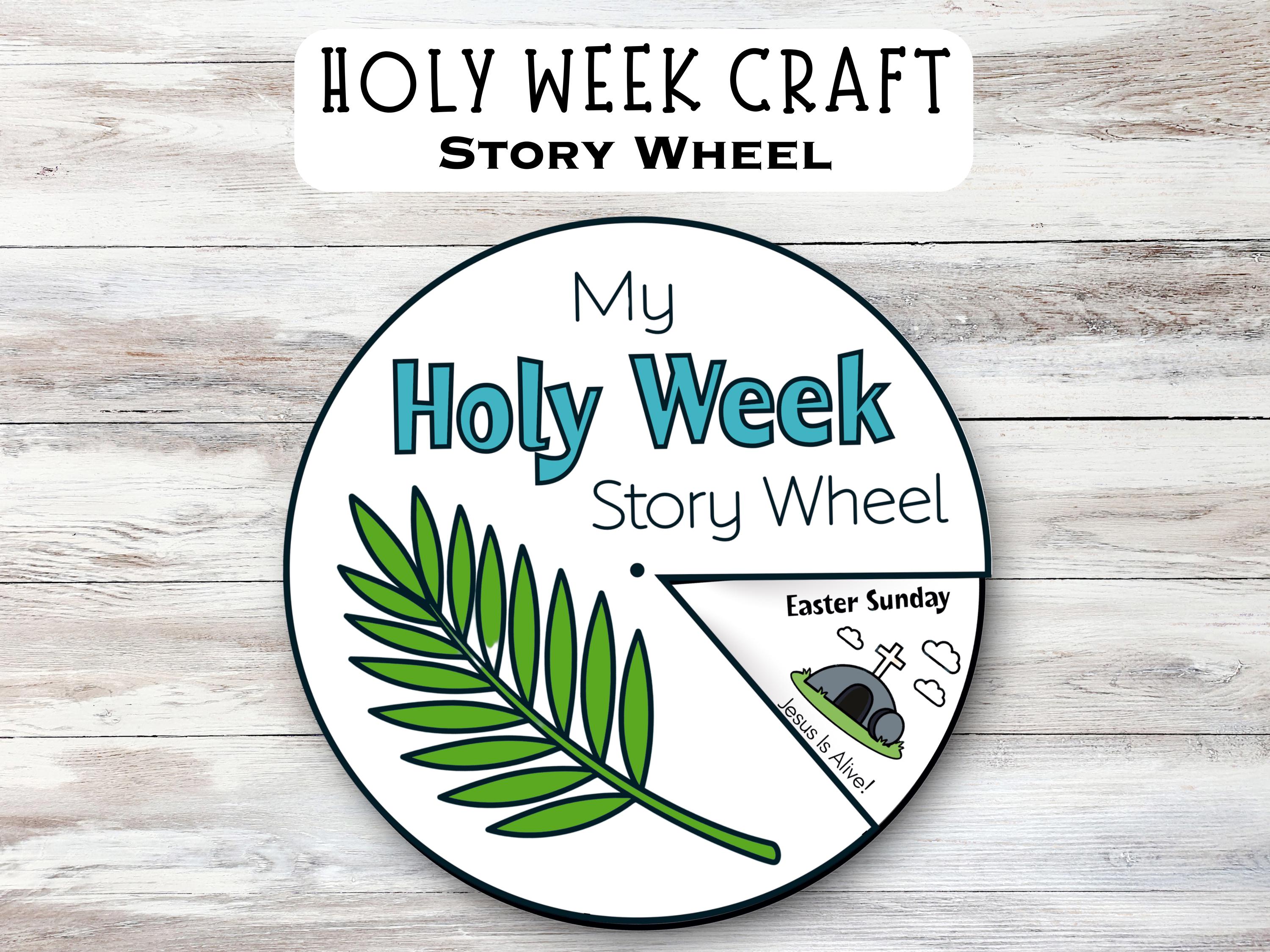 Holy Week Craft Story Wheel, Printable Christian Easter Craft for Kids ...