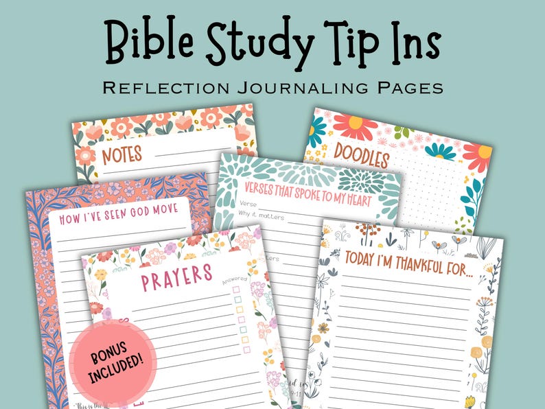 Bible Tip Ins Printable, Journaling Bible Inserts, Bible Study Resource ...