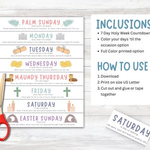 Holy Week Countdown Printable, Holy Week Calendar for Kids, Printable ...