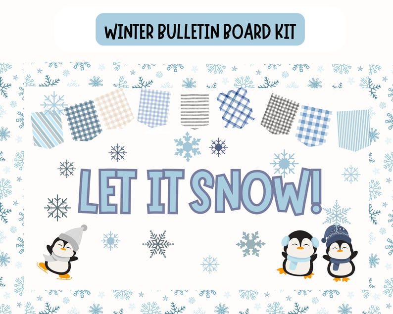 Winter Bulletin Board Kit Printable, Classroom, School, Church Winter ...