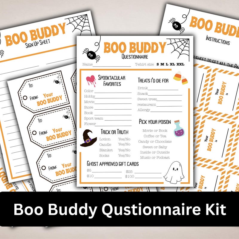 Boo Buddies Questionnaire - Etsy