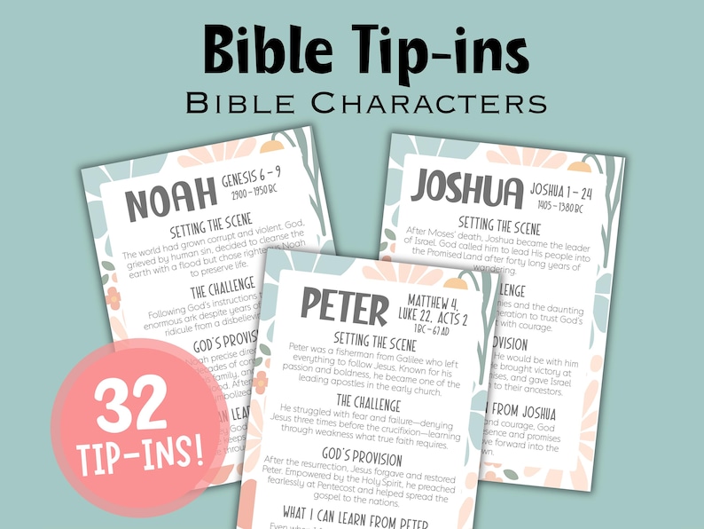 Bible Tip Ins, Bible Characters Tip Ins, Bible Study Guide, Bible Study ...