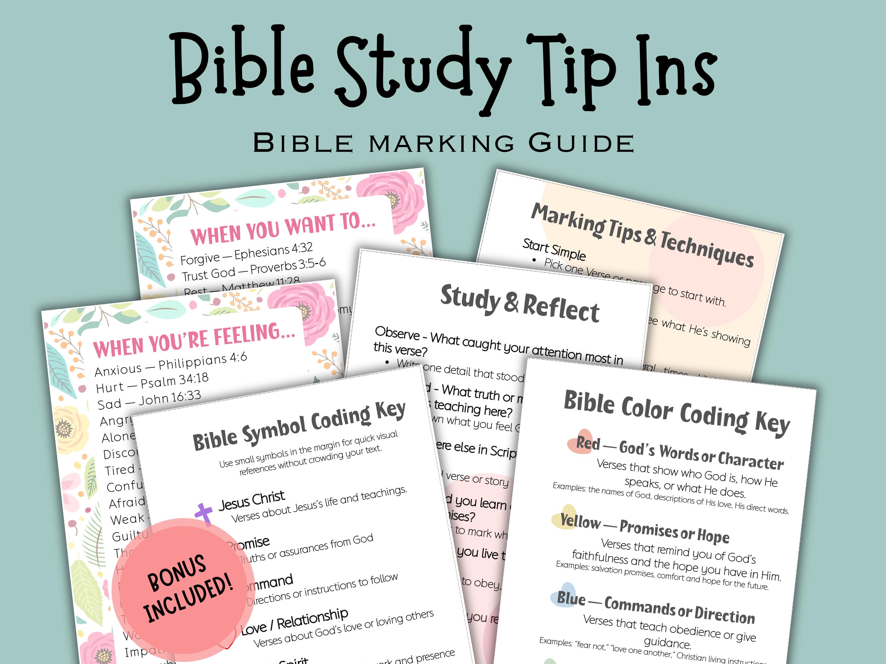Bible Tip Ins Printable | Bible Study Guide | Verse Mapping Template ...