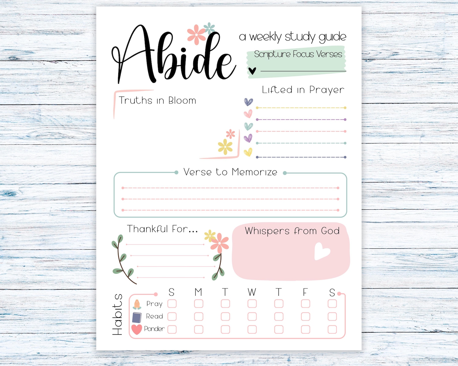 Bible Study Printable – Bible Study Guide & Template for Weekly Study ...