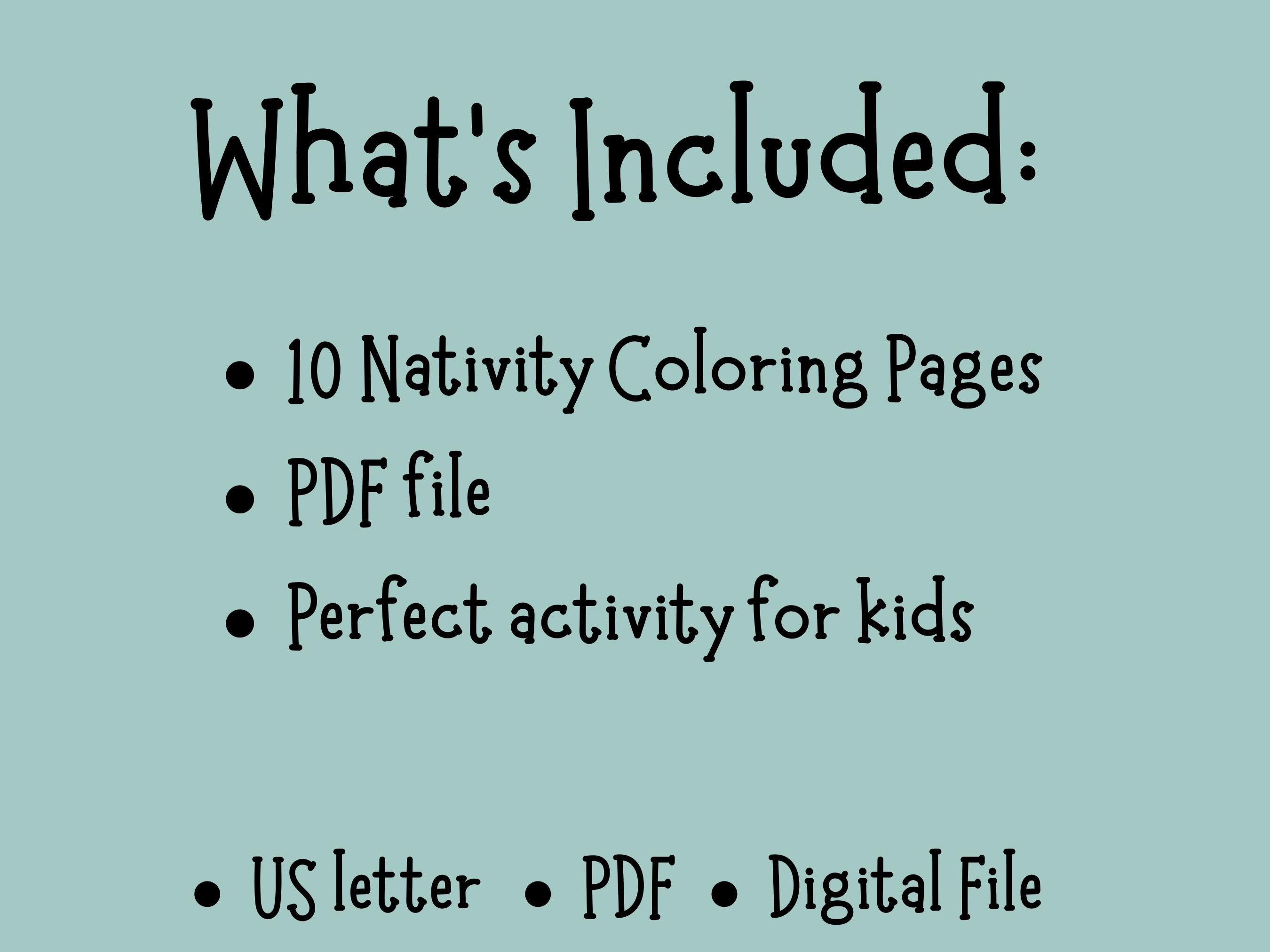 Nativity Coloring Pages Printable | Christmas Coloring Sheets for Kids ...
