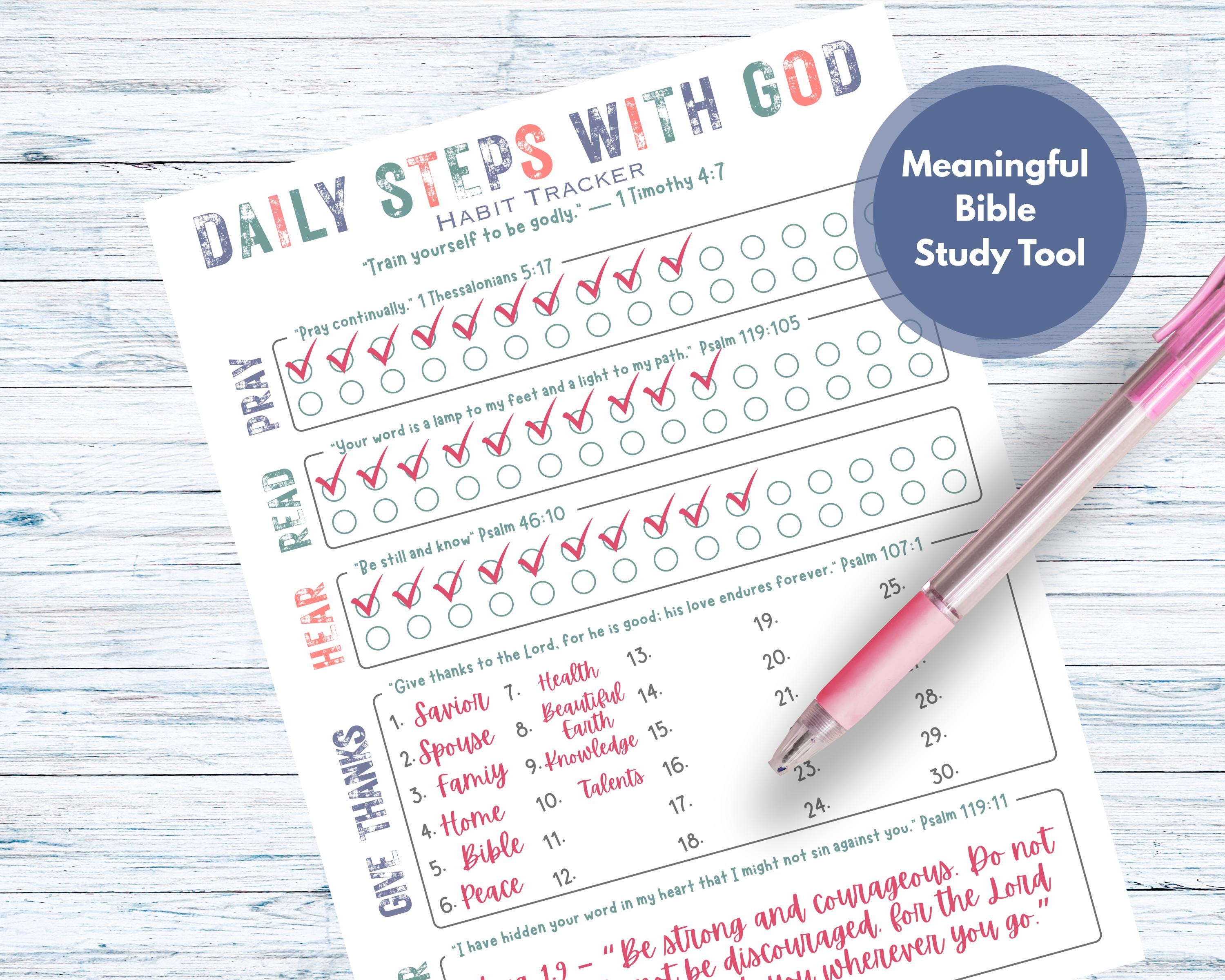 Christian Habit Tracker, Bible Study Journal, Daily Faith Planner ...