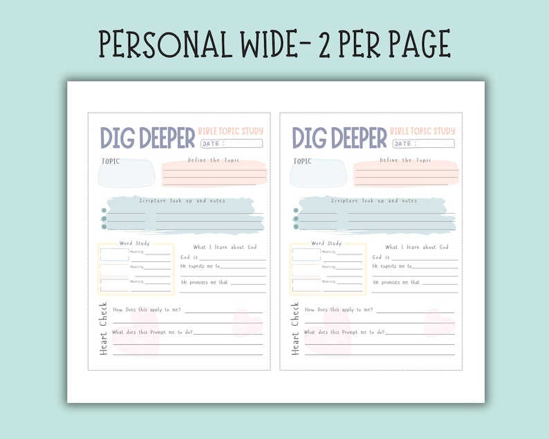 Bible Study Printable – Bible Study Guide & Template for Daily Study ...