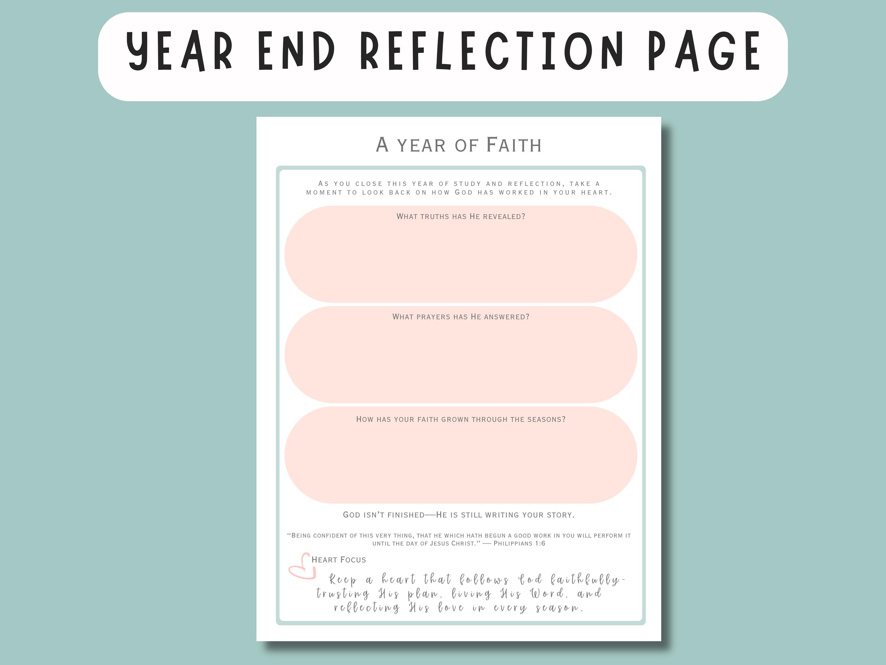 52 Week Bible Study Guide & Journal, Printable Bible Study Template ...