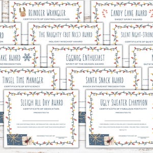 Employee Christmas Awards Printable, Funny Office Holiday Certificates ...
