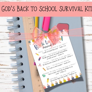Back to School Survival Kit Tags- God's Survival Kit; Student Survival ...