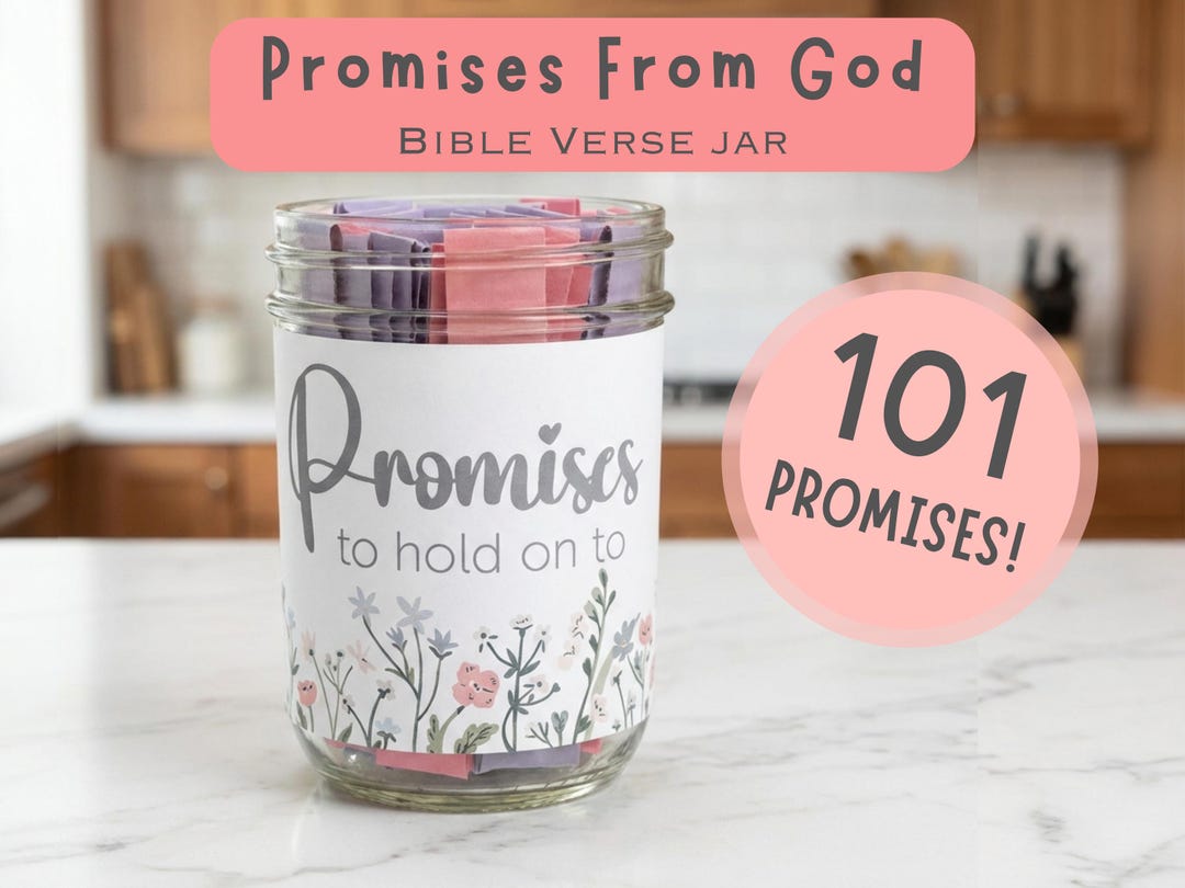 101 Promises From God Bible Verse Jar Printable, KJV Scripture Cards ...