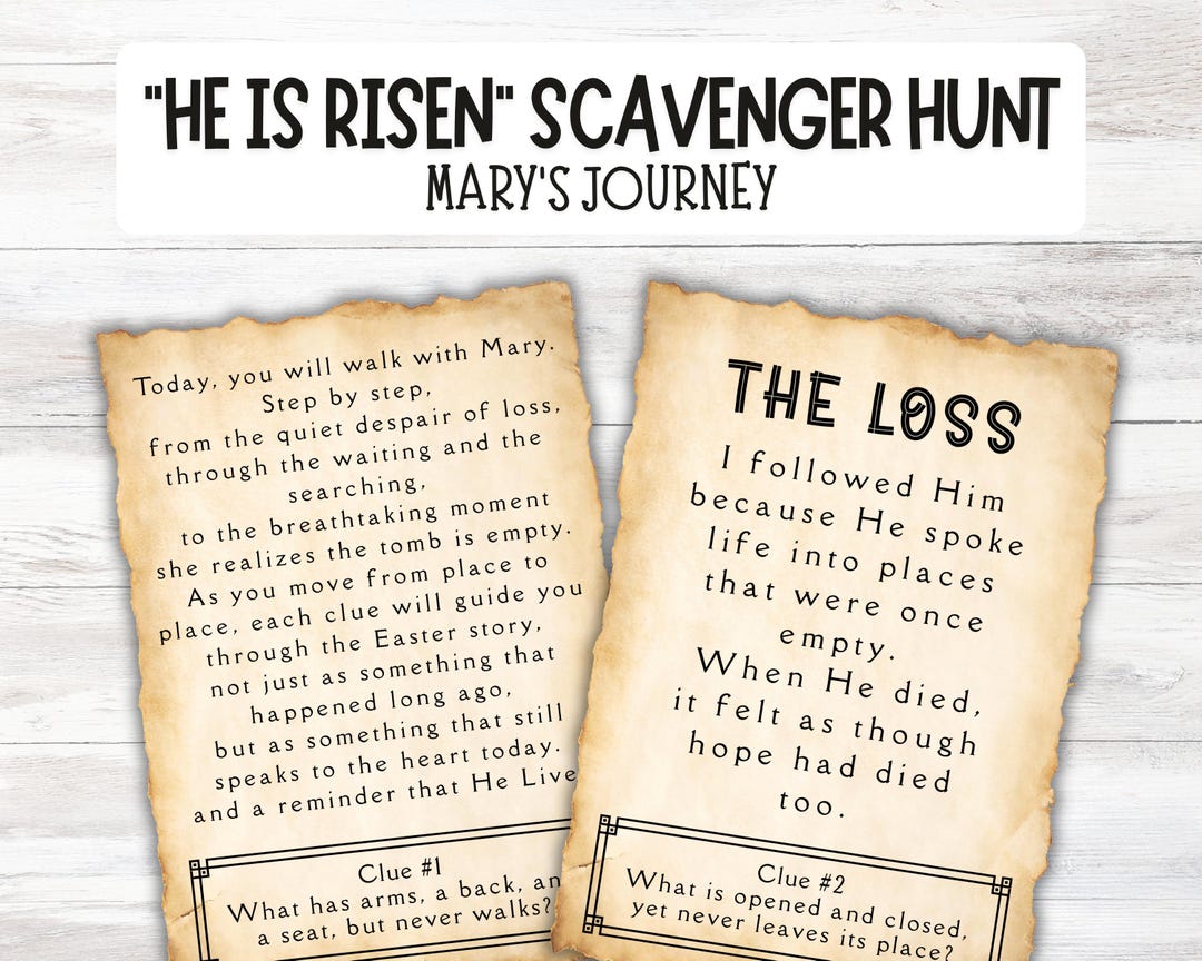 He is Risen Easter Scavenger Hunt for Teens & Adults, Christian Themed ...