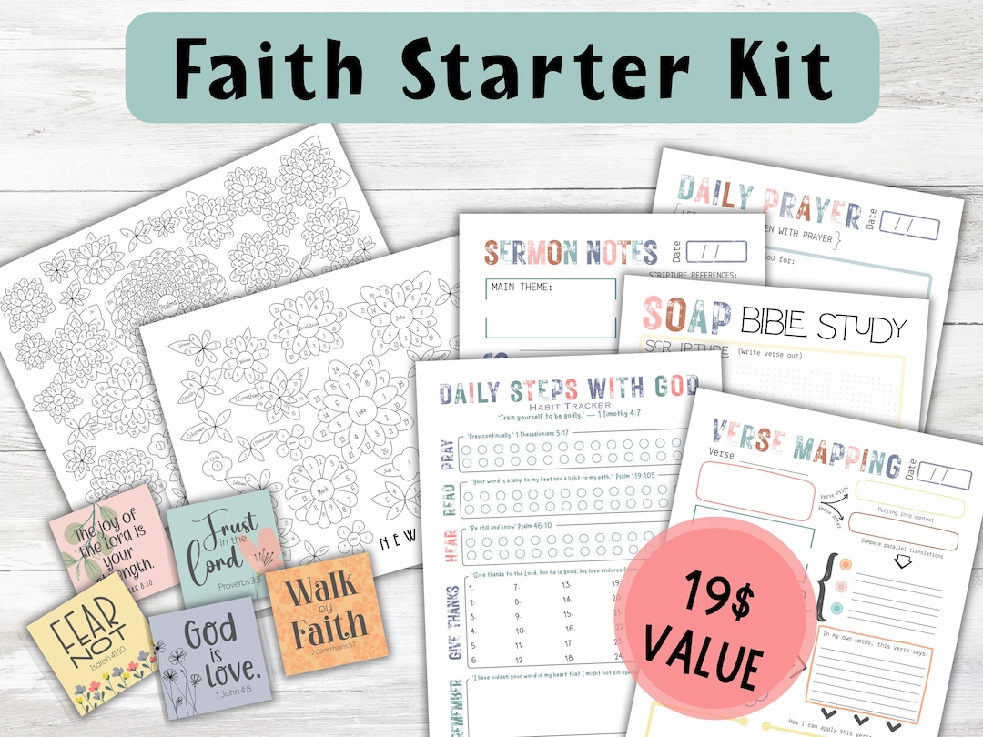 Faith Starter Kit, Bible Verse Mapping, SOAP Bible Study Guide, Sermon ...
