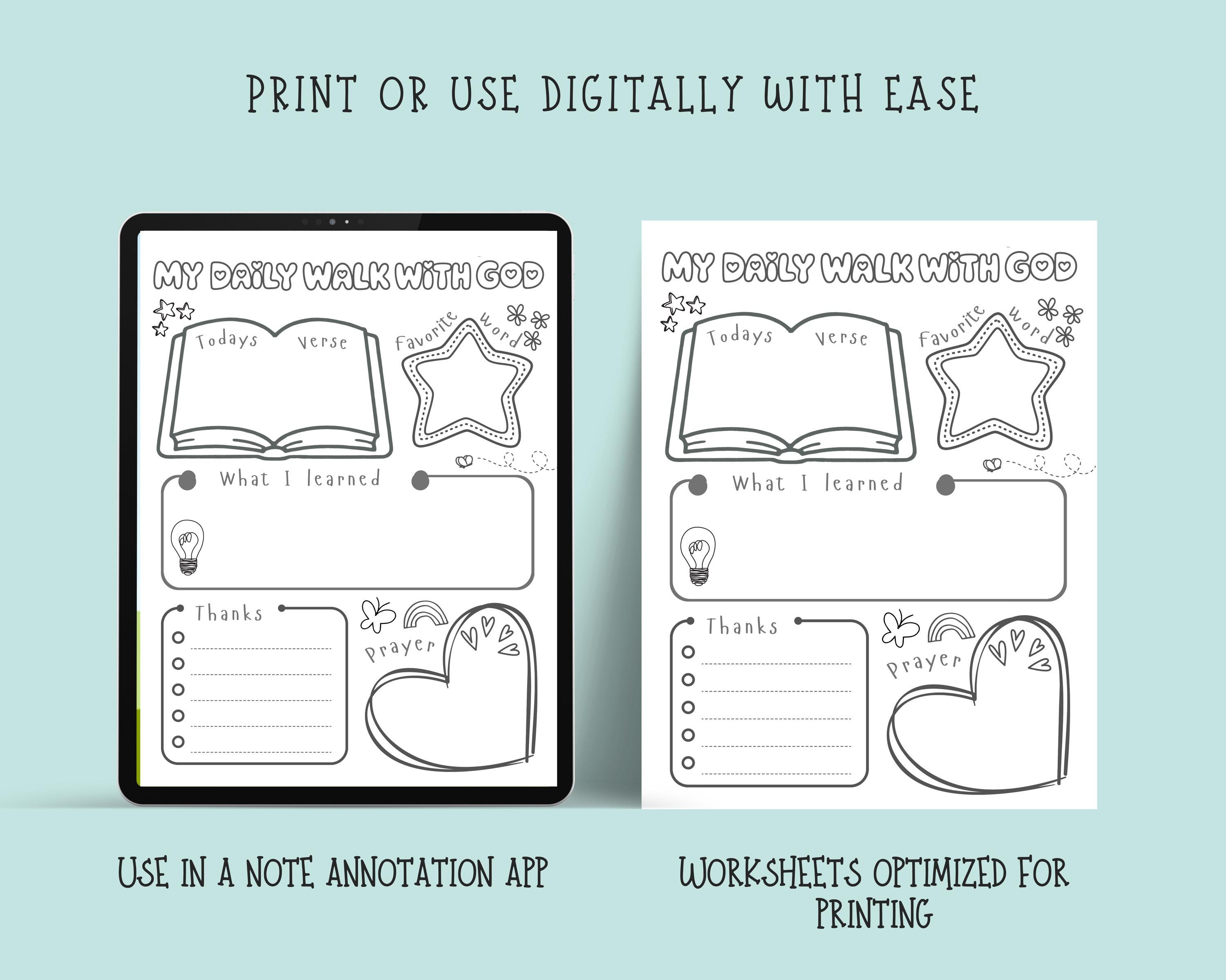 Kids Bible Study Printable – Daily Bible Study Journal for Kids ...