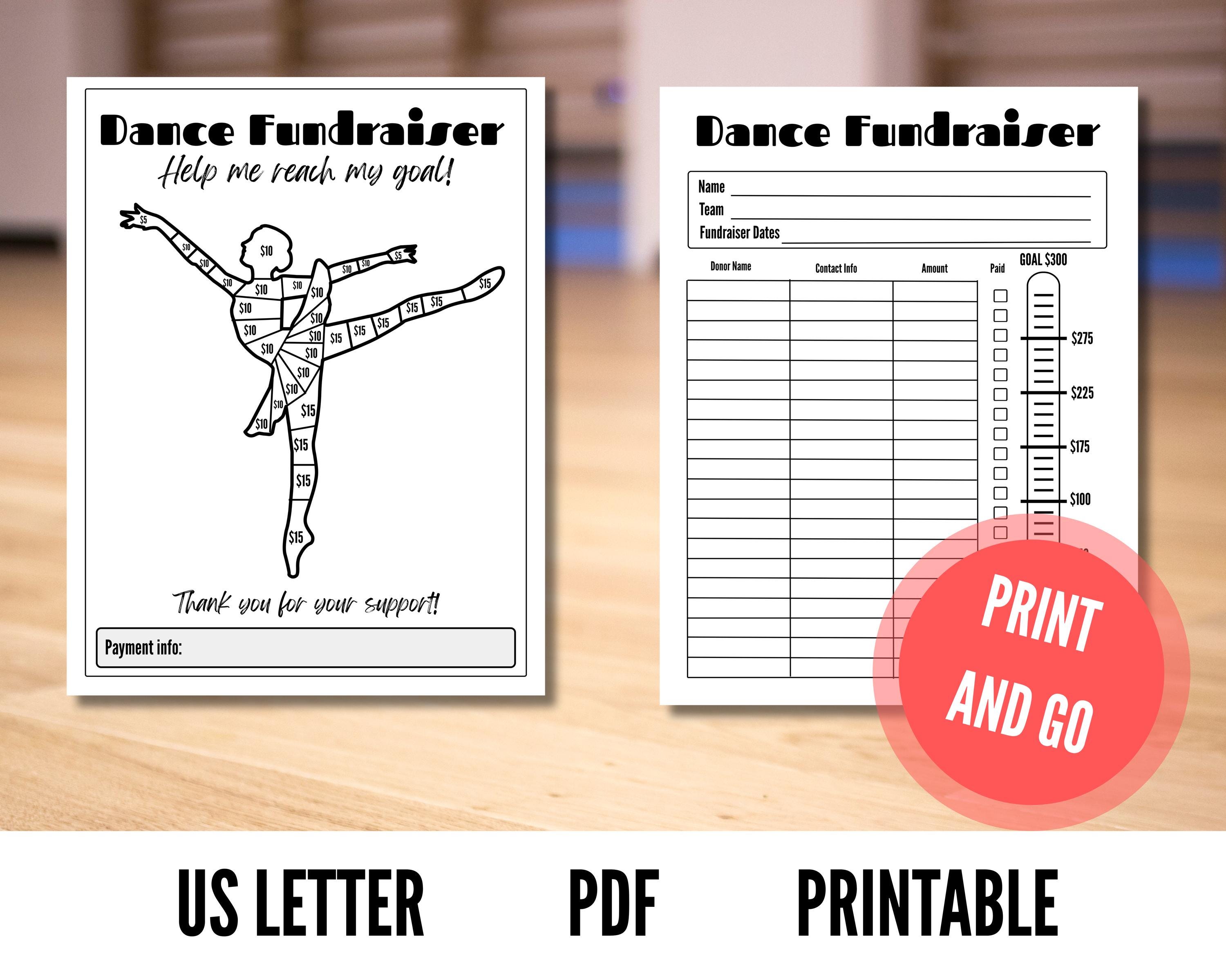 Dance Fundraiser With Bonus Tracker Sheet; Fill in the Dancer PDF ...