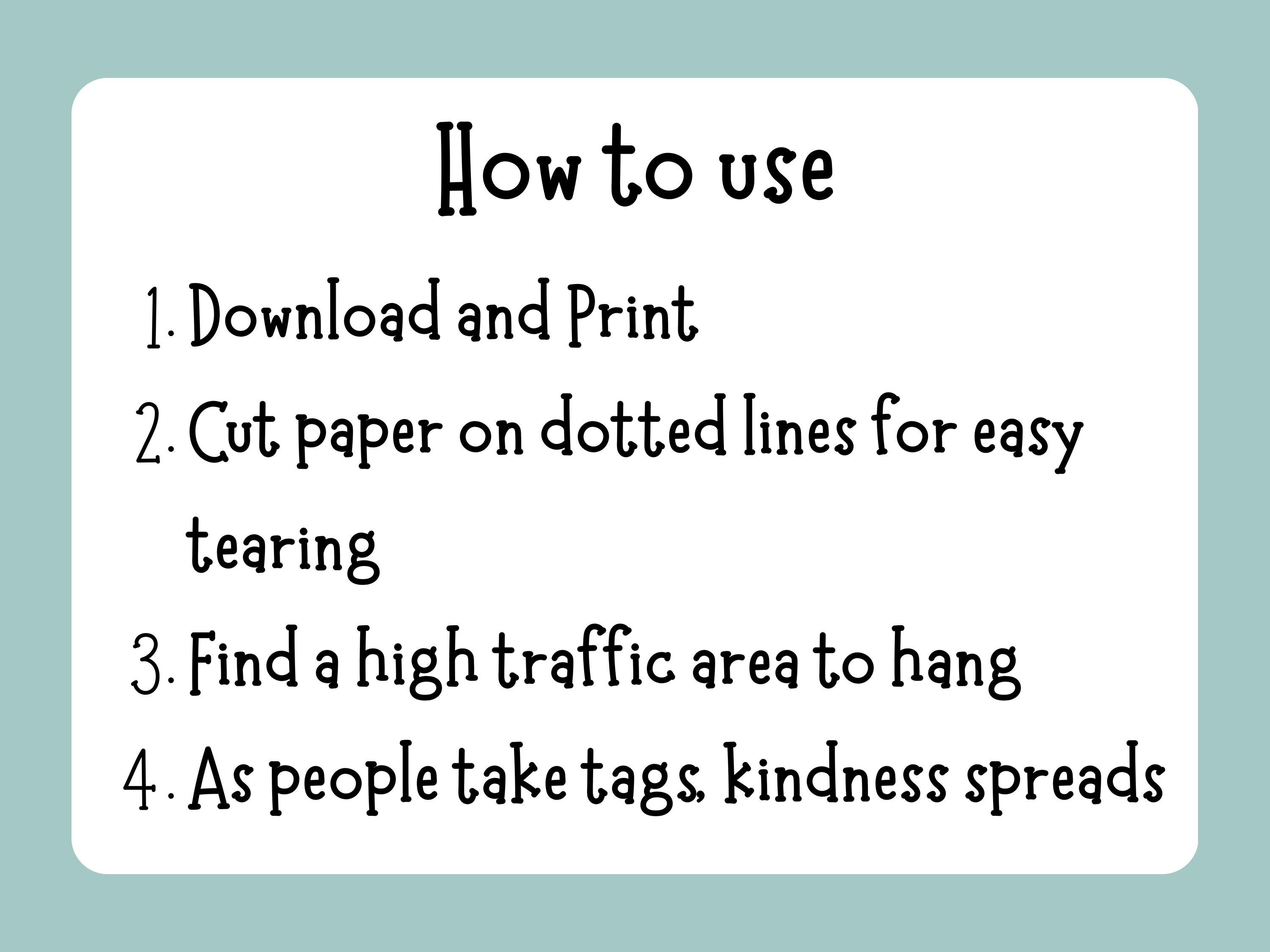 Kindness Tear off Flyer Printable, Acts of Kindness Sign, Random Acts ...