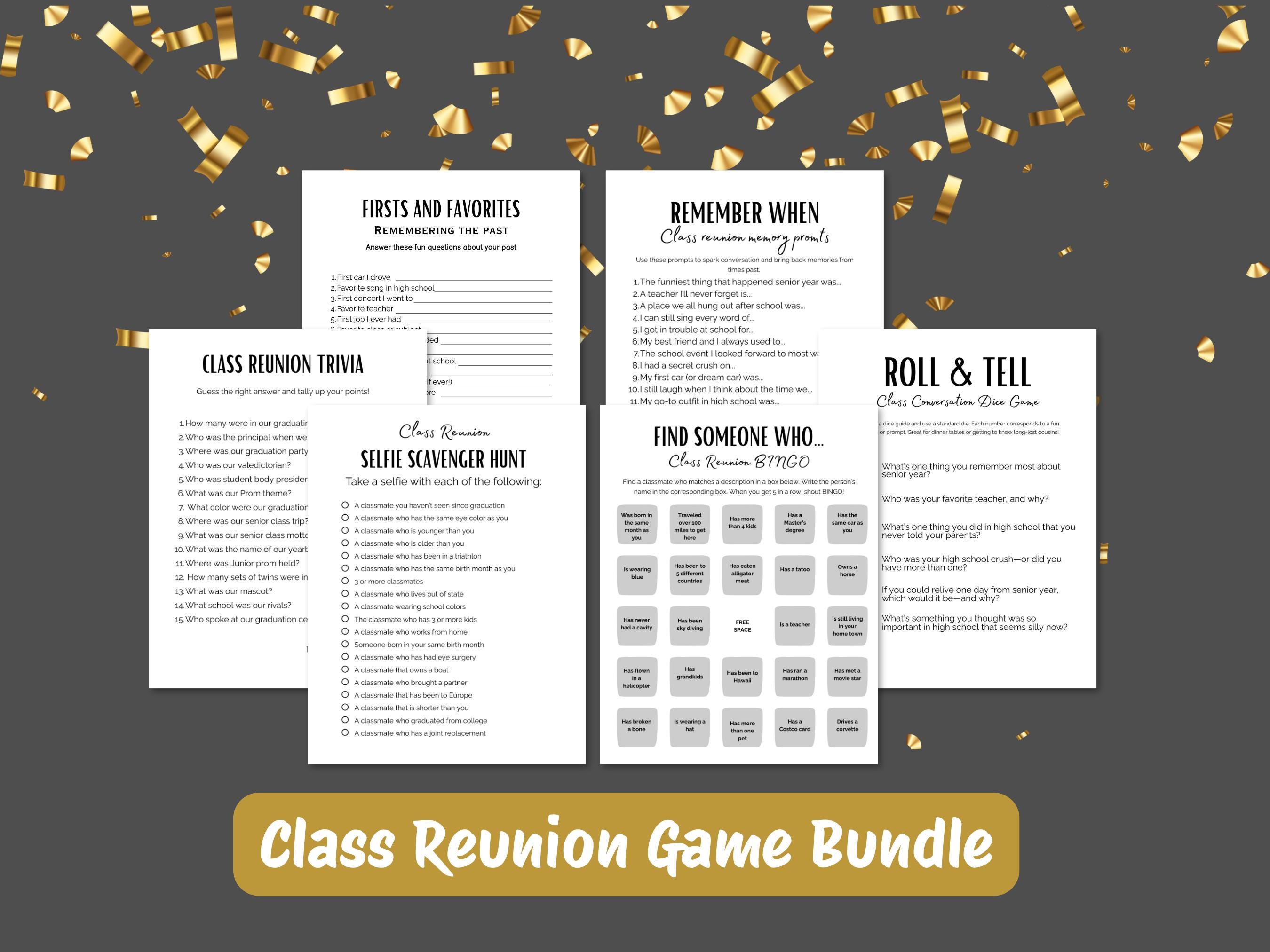 Memorable Class Reunion Activities - Bingo, Selfie Scavenger Hunt ...