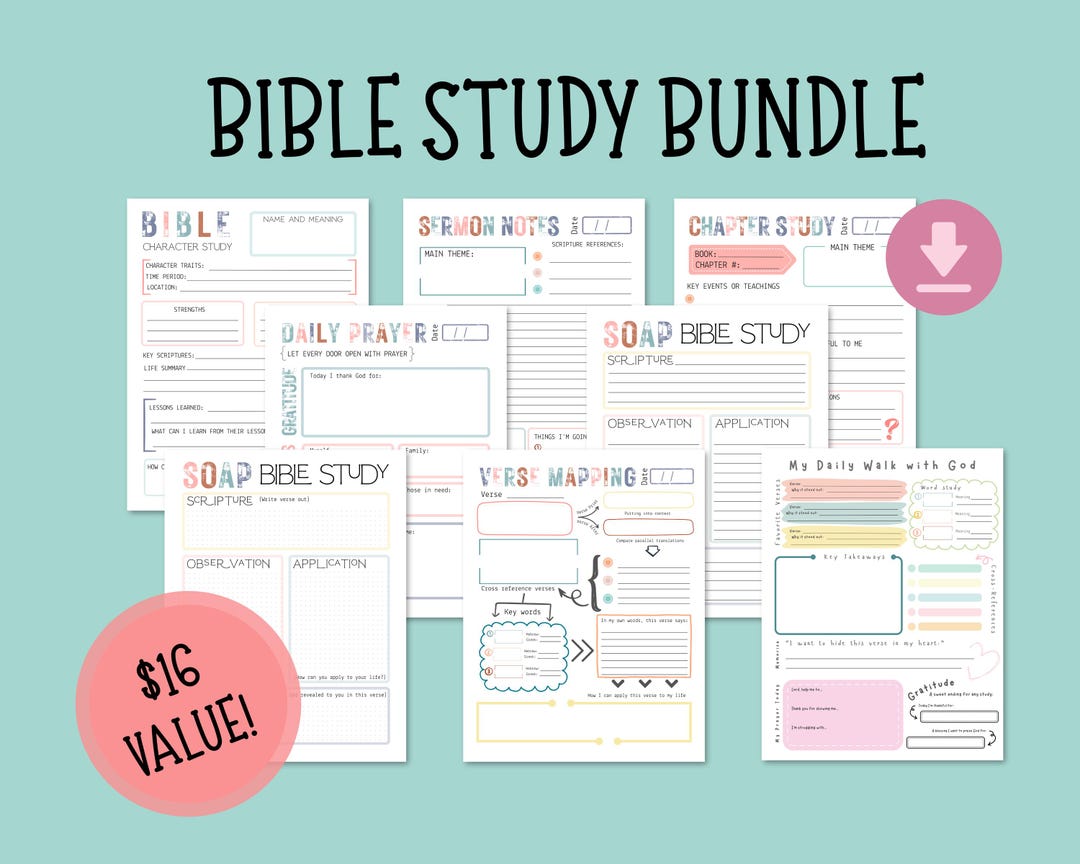 Bible Study Mega Bundle Printable, Bible Verse Mapping, Bible SOAP ...