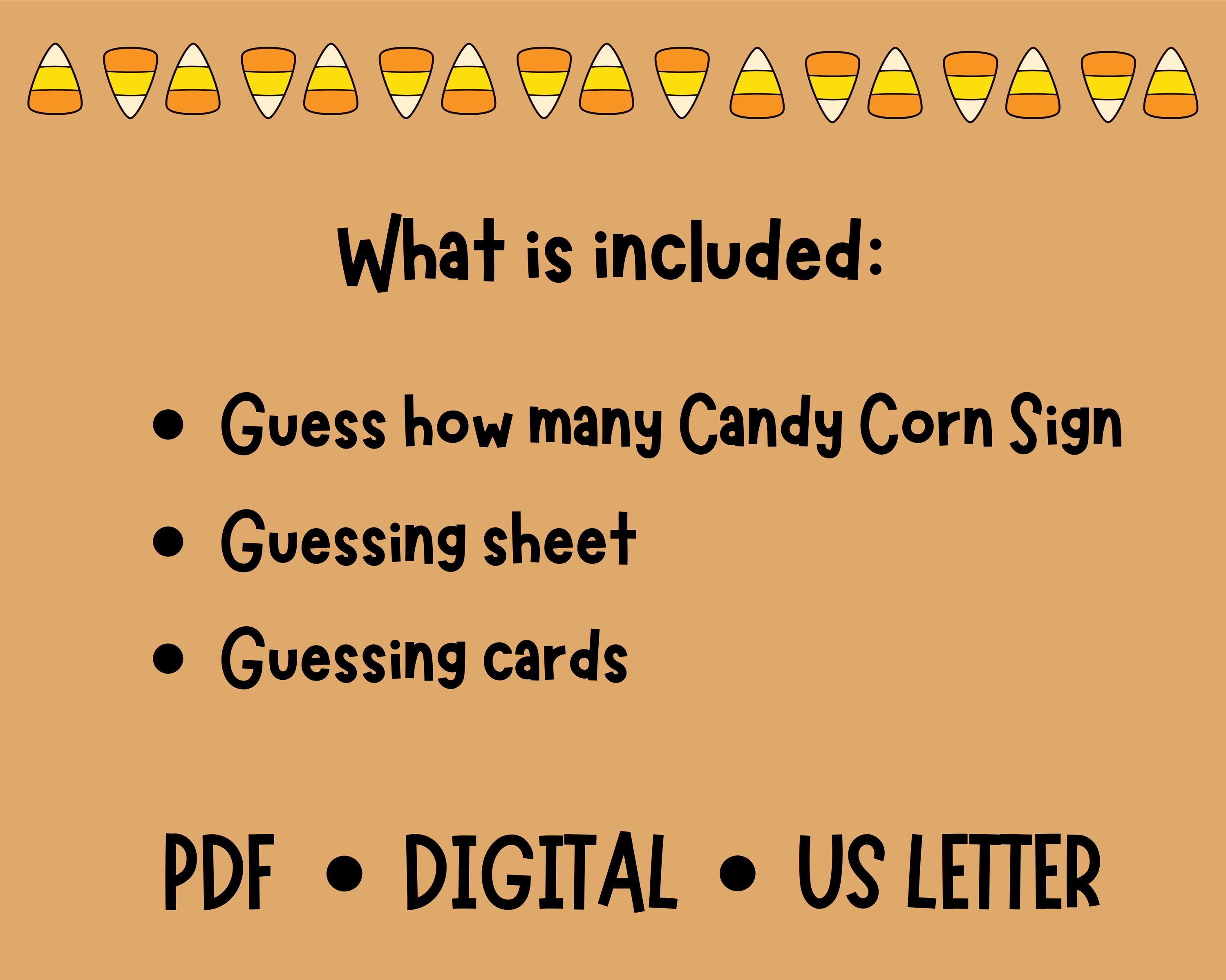 Candy Corn Guessing Game Printable | Fall Festival, Halloween Party ...