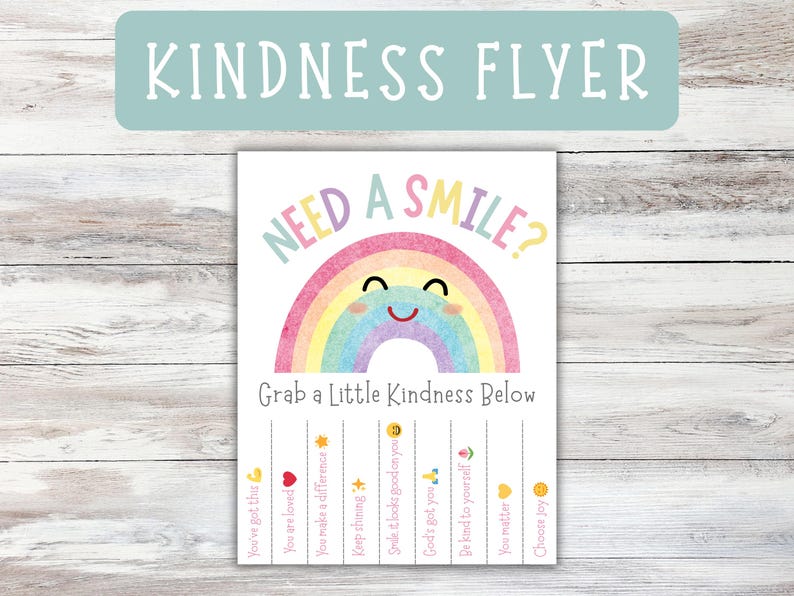 Kindness Tear off Flyer Printable, Acts of Kindness Sign, Random Acts ...
