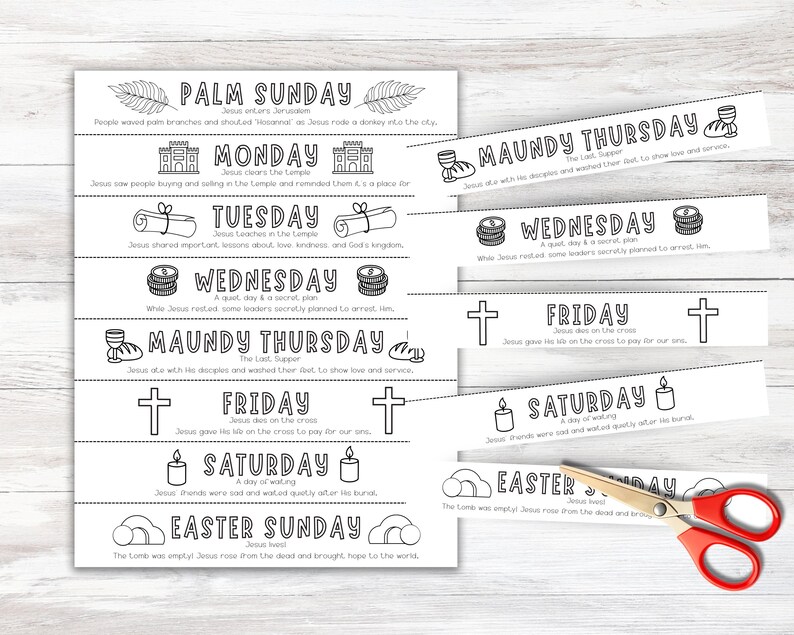 Holy Week Countdown Printable, Holy Week Calendar for Kids, Printable ...
