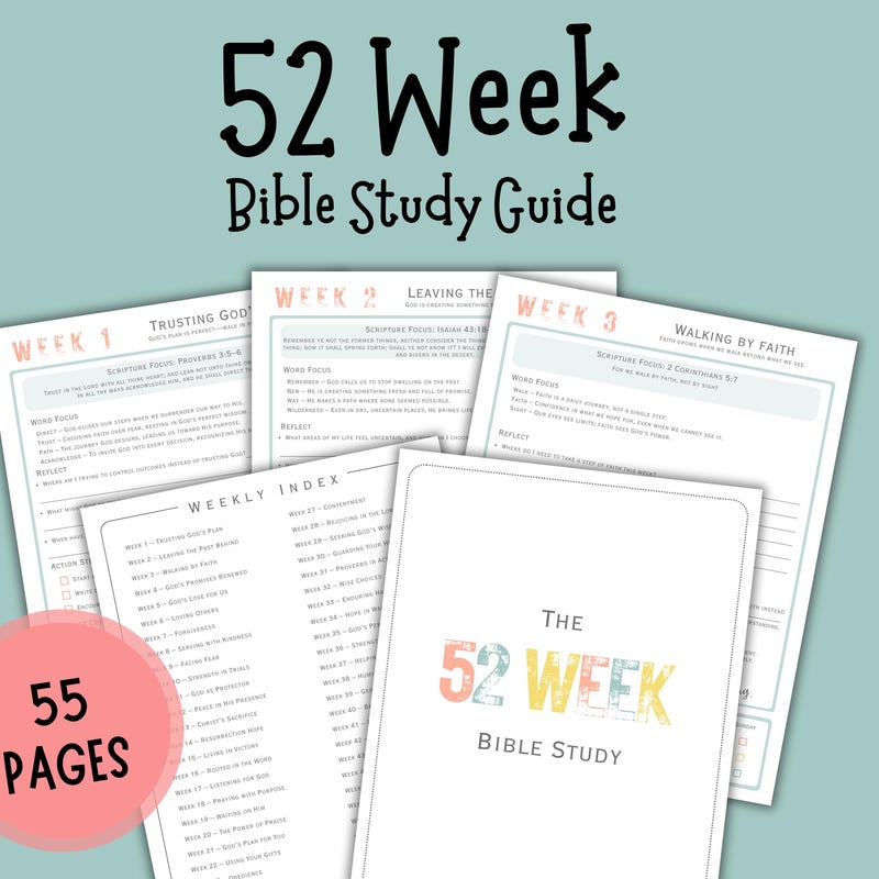 52 Week Study Bible - Etsy