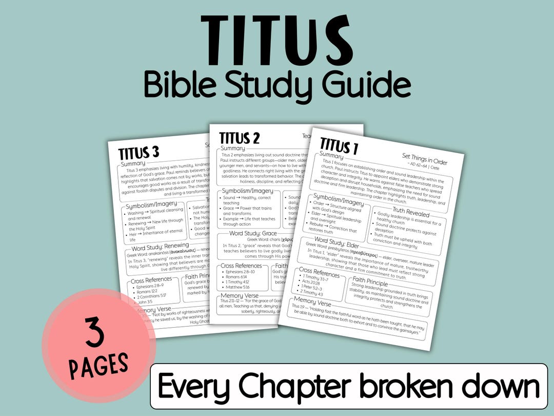 Titus Bible Study Guide, Printable Bible Study Template, Bible Study ...