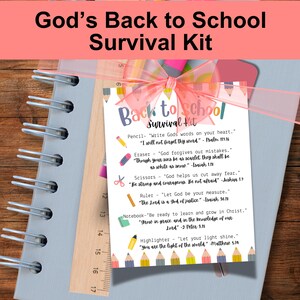 Back to School Survival Kit Tags- God's Survival Kit; Student Survival ...