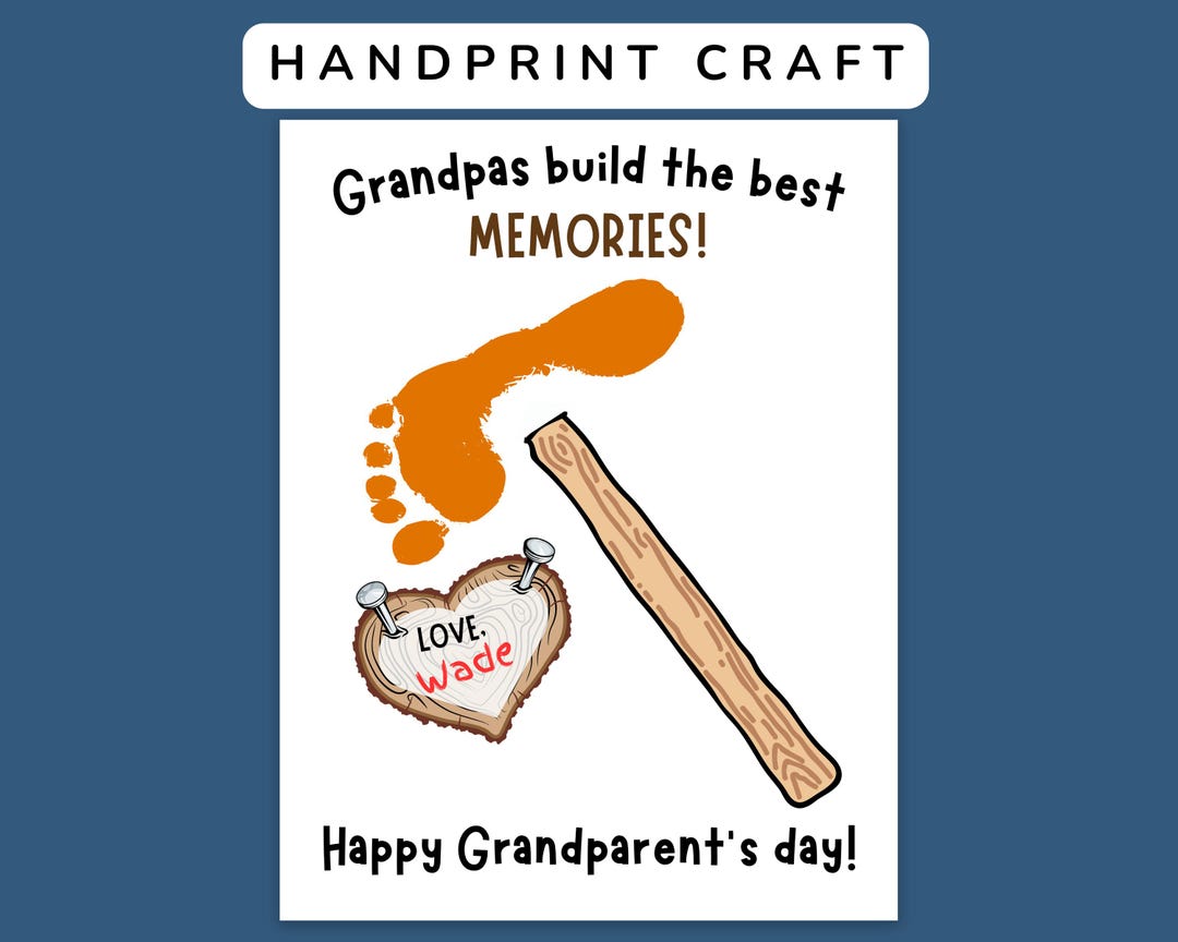 Handprint Craft for Grandpa • Grandparents Day Gifts • Grandpa Gifts ...