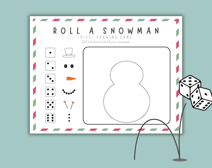 Roll A Snowman Game | Printable Christmas Game | Dice Game | Class ...