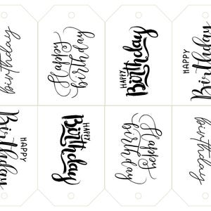 Printable Happy Birthday Tags - Etsy