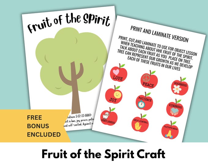 Fruit of the Spirit Bible Curriculum for Kids, Kids Bible Lessons ...