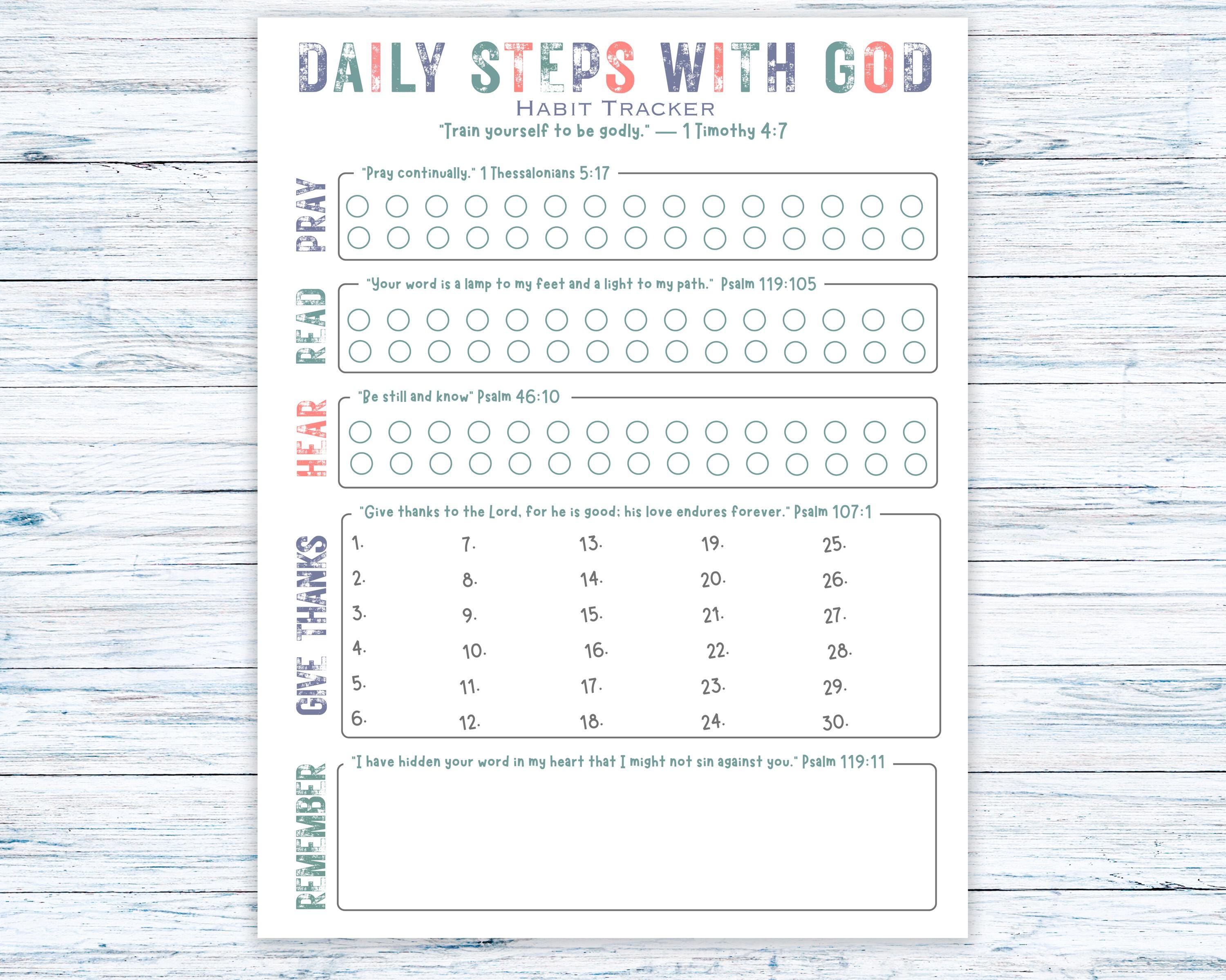 Christian Habit Tracker, Bible Study Journal, Daily Faith Planner ...