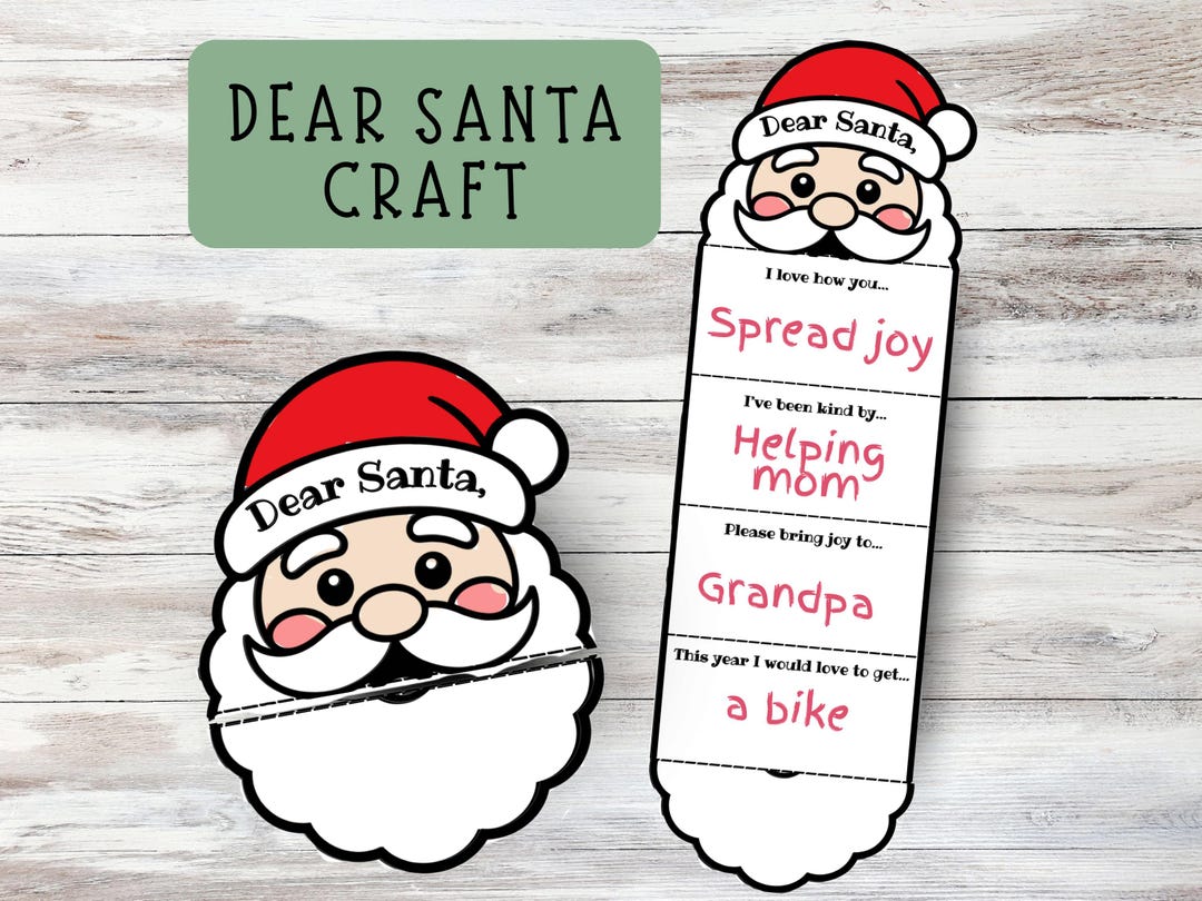 Christmas Wish List Printable for Kids, Dear Santa Letter Craft ...