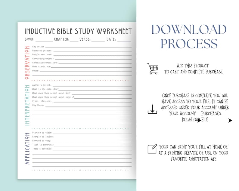 Inductive Bible Study Sheet, Printable Scripture Guide , Verse Mapping ...