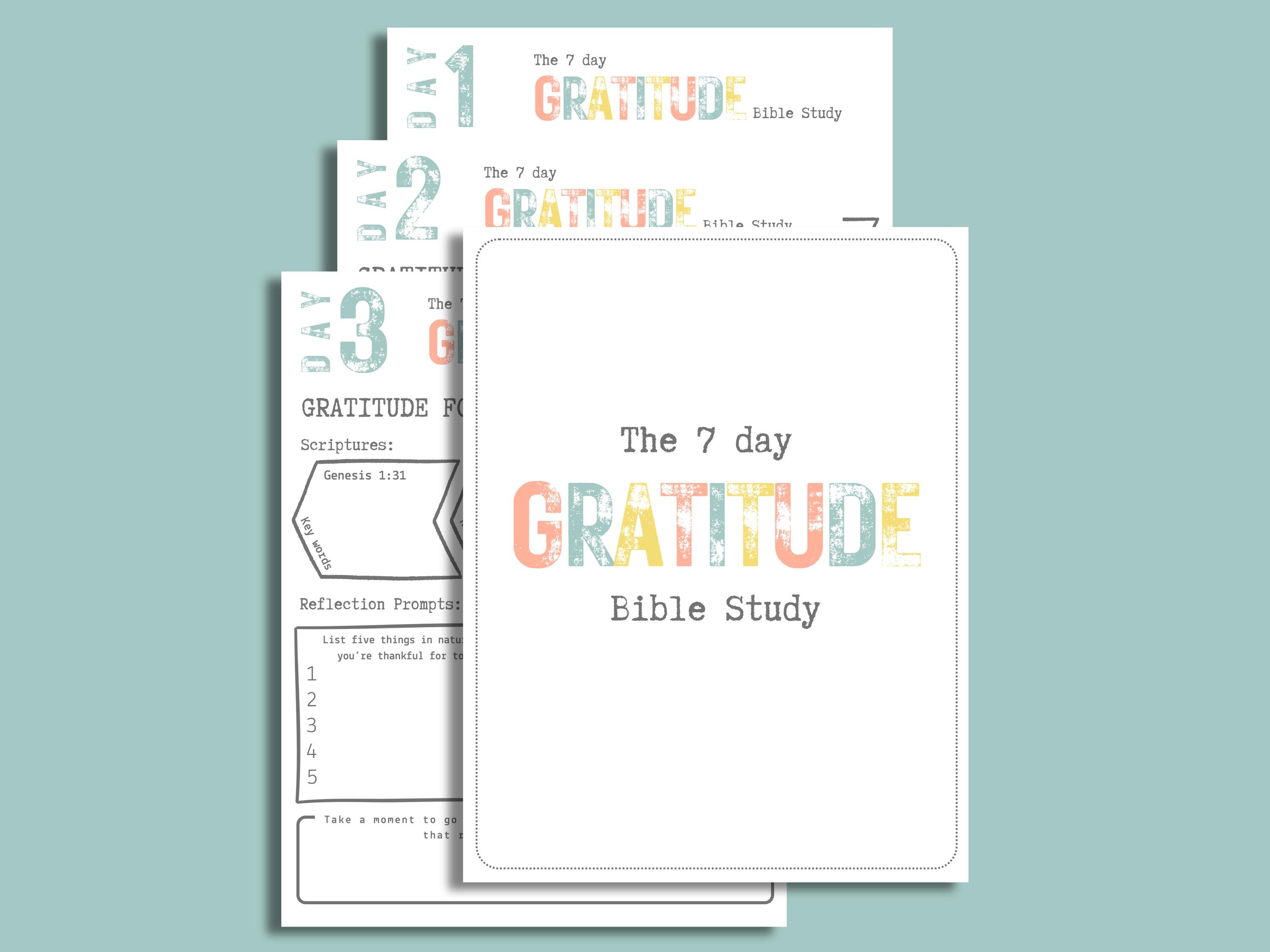 Thanksgiving Bible Study Guide, 7-day Gratitude Challenge, Bible Verse ...