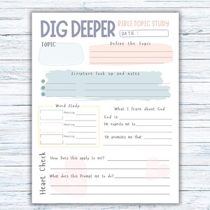 Bible Study Printable – Bible Study Guide & Template for Daily Study ...