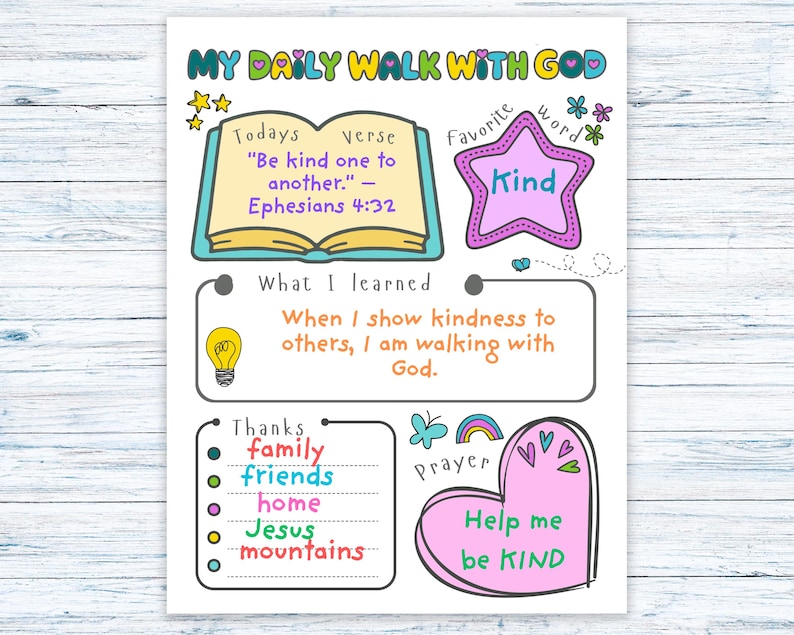 Kids Bible Study Printable – Daily Bible Study Journal for Kids ...